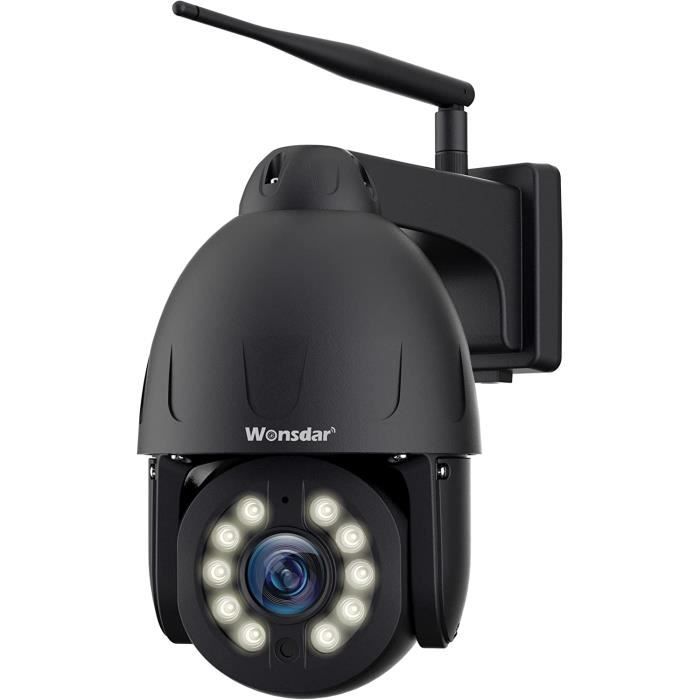 Wonsdar Caméra de surveillance extérieure sans fil PTZ WiFi 8 MP Caméra ...