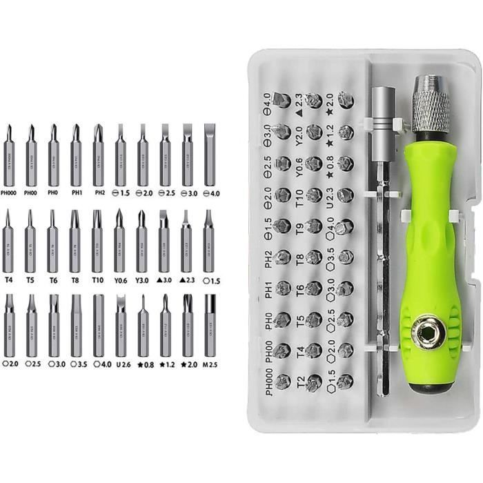32 en 1 Mini Set Tournevis Precision bit Set, Kit de Réparation Portable pour Ordinateur-Laptop ...
