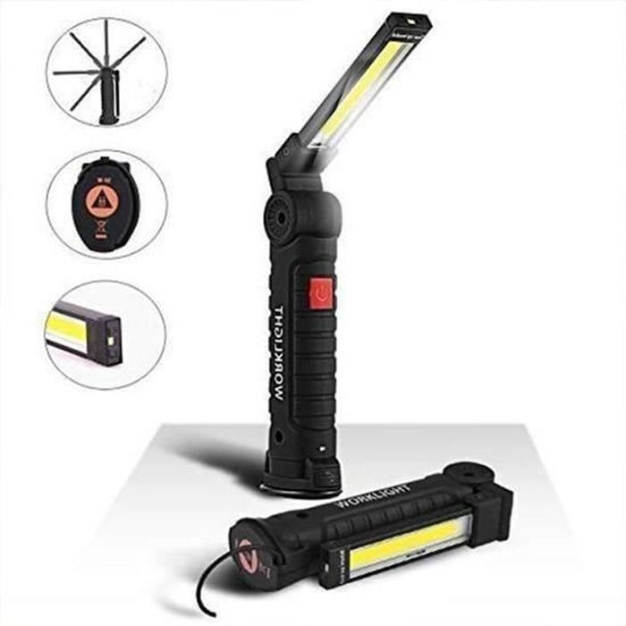 Lampe de Travail COB Baladeuse LED 800LM Ultra Lumineuse, USB ...