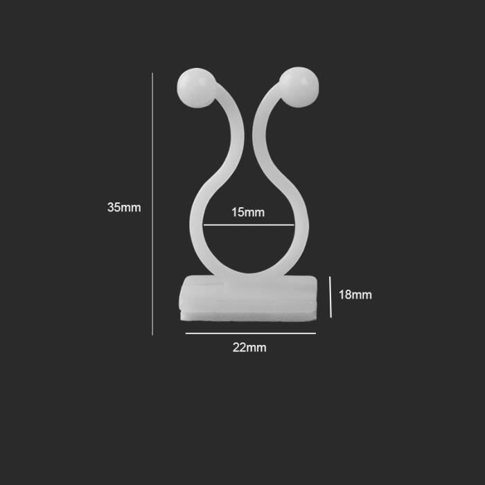 Blanc m - Attache murale auto adhésive, 10 pièces, Clip de fixation pour plante grimpante ...