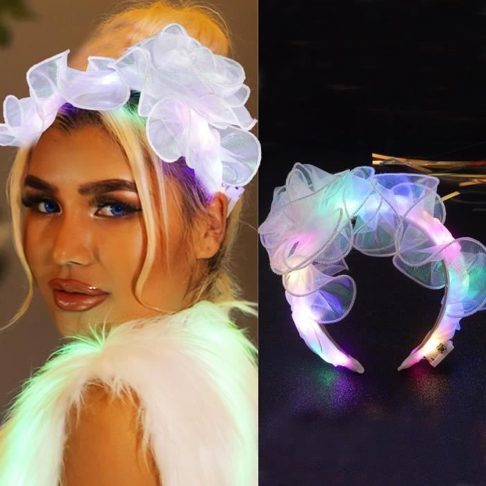 Bandeau Lumineux Avec Fleurs À Paillettes Qui Brillent Dans Le Noir ...