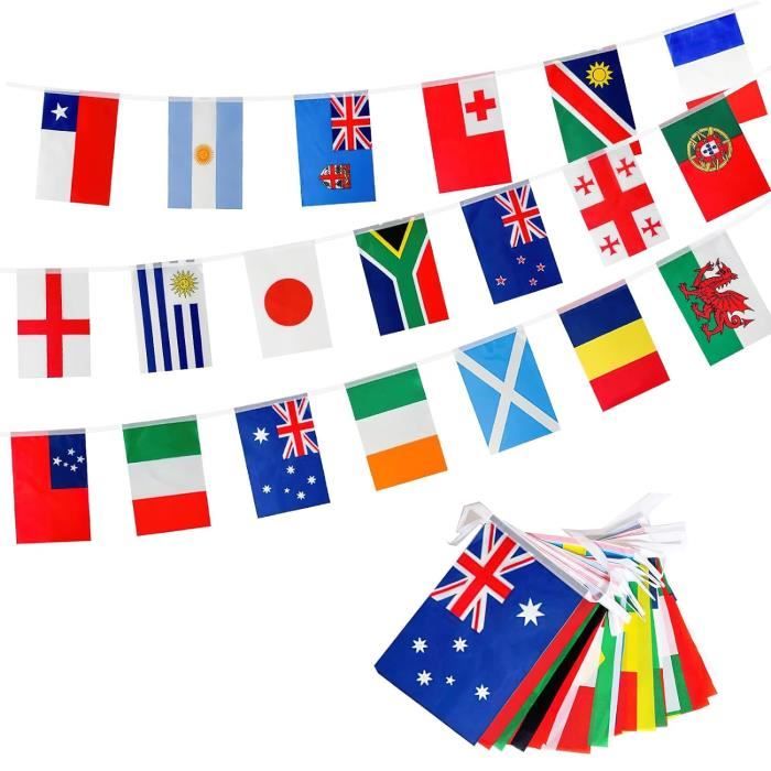 Guirlande Drapeaux Du Monde, Drapeau Du Monde Bannière,2023 Rugby ...