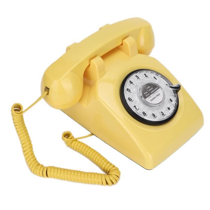 ZER-7032724225905-Téléphone fixe rotatif rétro des années 60 à l'ancienne, cadran rotatif ...