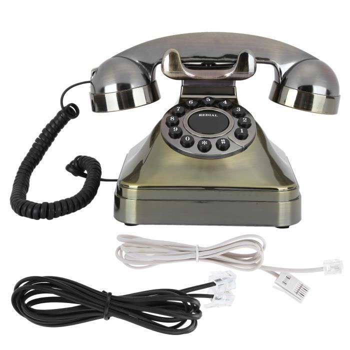 Téléphone vintage Téléphone Fixe Vintage Téléphone Fixe Vintage Bronze ...