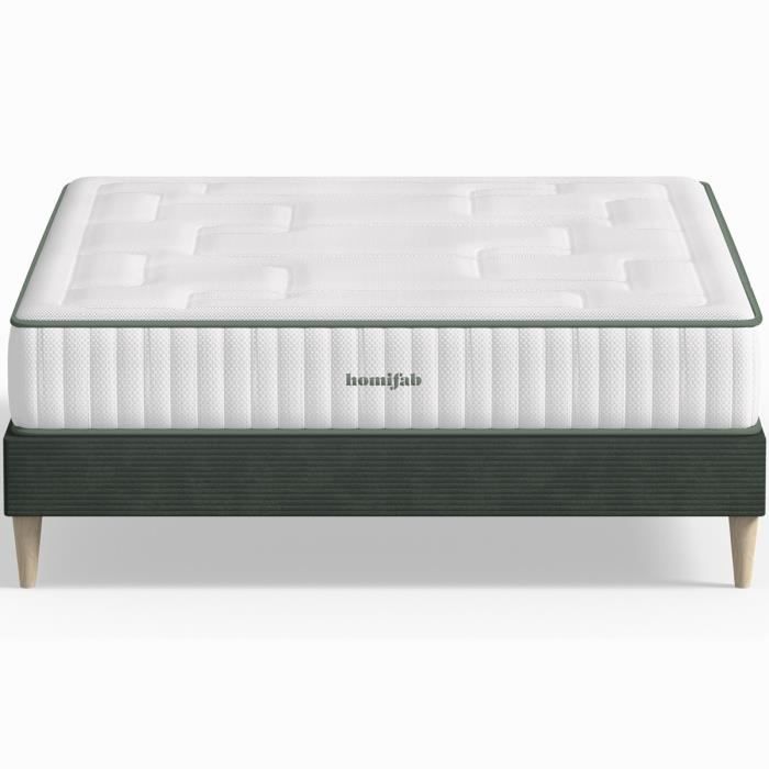 Ensemble lit + matelas - HOMIFAB - Dina 140 vert + Spg Latex - Ferme ...
