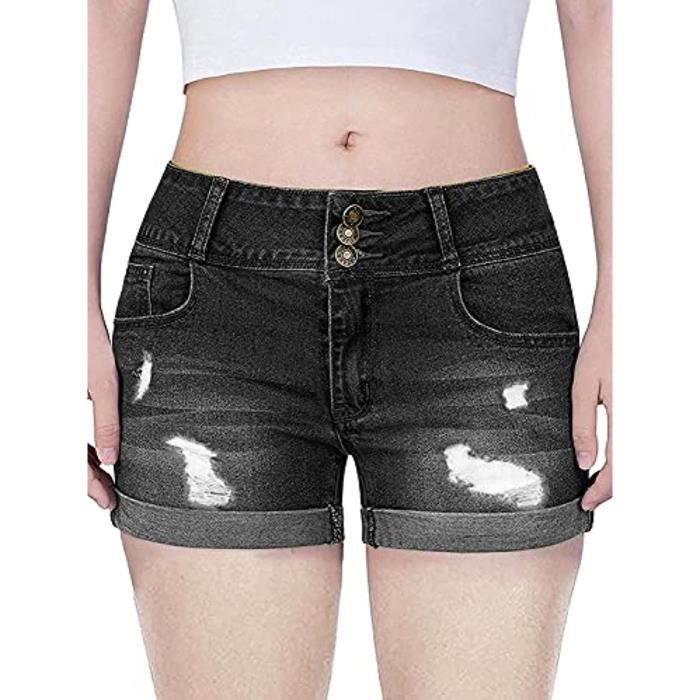 Jeans BO72J KIMODA Denim hort Rolled Hem Hot High Waited Ripped Pant ...
