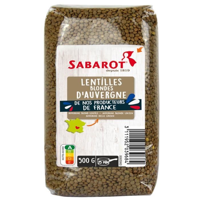 Lentilles blondes d'auvergne paquet de 500g Sabarot - Cdiscount Au ...