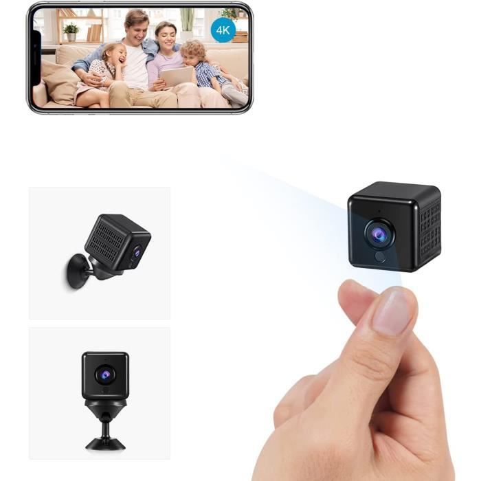Aobo Camera Espion, WiFi 4K HD Mini Caméra de Surveillance Interieur-extérieur sans Fil avec ...