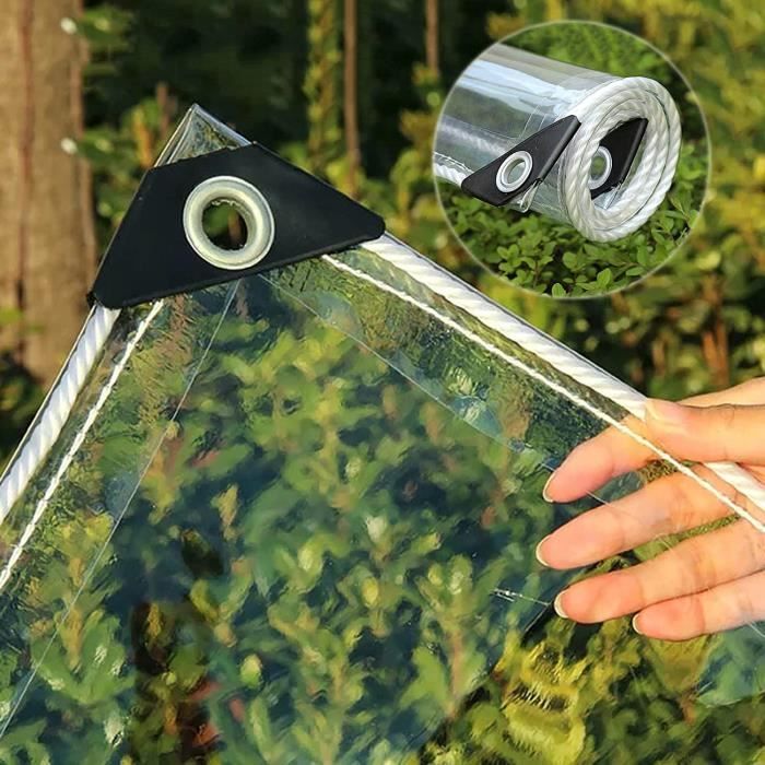 Bache Transparente en Pvc Imperméable Résistante,Couverture Bache ...