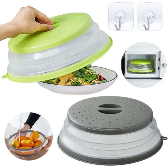 Cloche Micro Onde Couvercle Micro Ondes 2 Pcs Retractable Couvercle ...