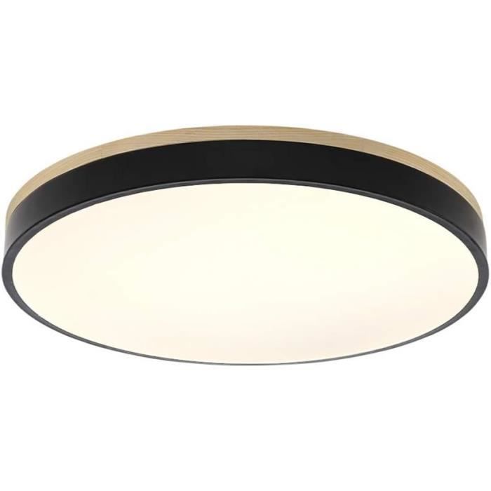Plafonnier Led Rond Noir Ultra-Mince, 50 Cm 36 W Encastré Près Du ...