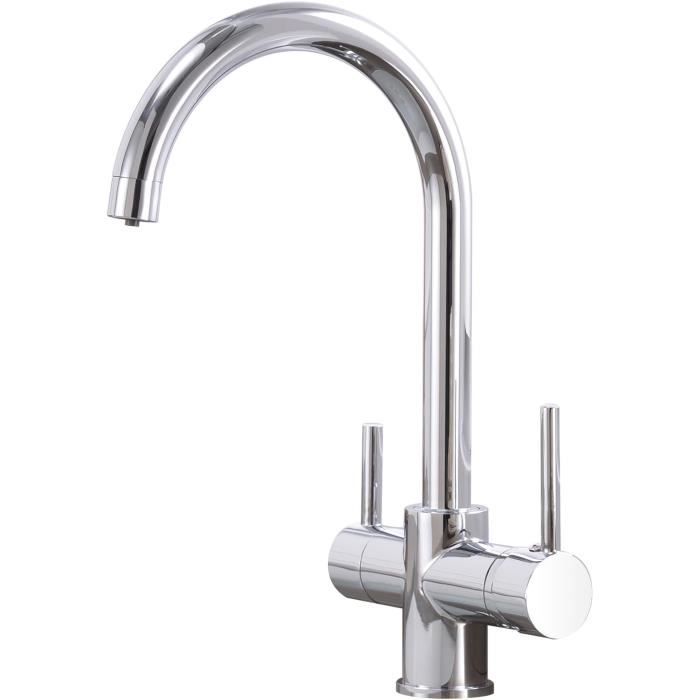 Robinet 3 Voies 3 En 1 Robinet D'Eau Potable Cuisine En Laiton Mitigeur ...
