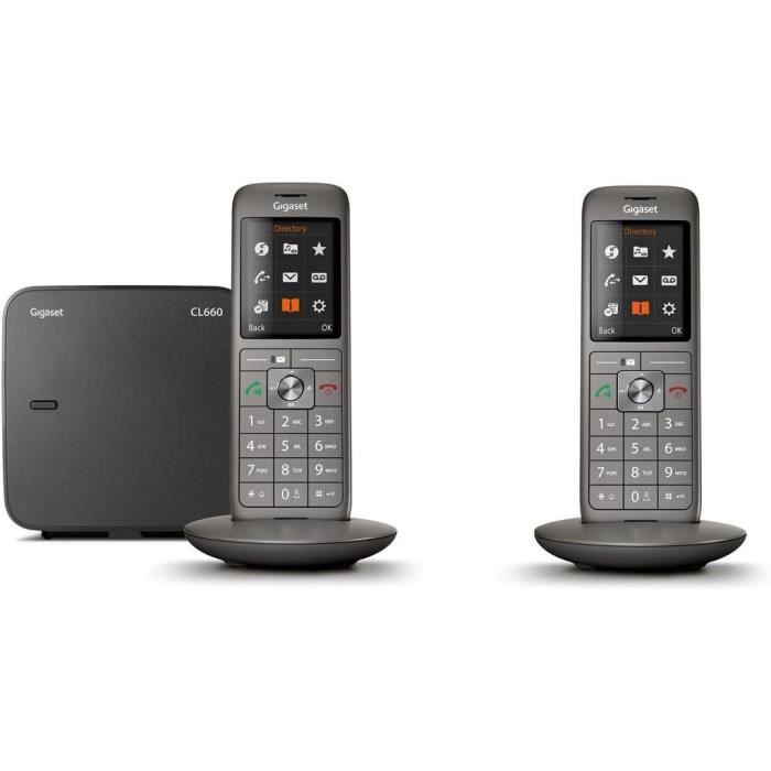 Cl660 Duo - Téléphone Fixe Sans Fil - 2 Combinés - Gris Anthracite ...