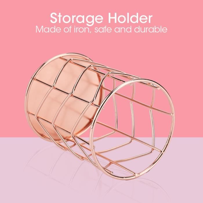 ZJCHAO Porte-stylo en fer rose doré, organiseur de bureau pour stylos ...