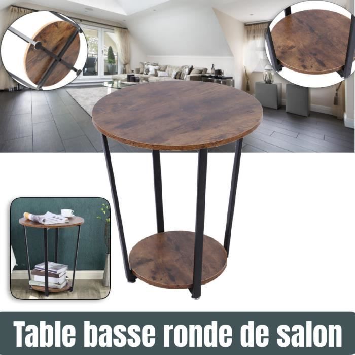 Table Basse ronde de 2 niveaux d'espace de rangement solide et durable ...