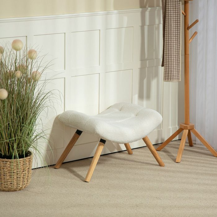 Repose pied salon HOMCOM ottoman pouf salon tabouret de canapé en tissu ...