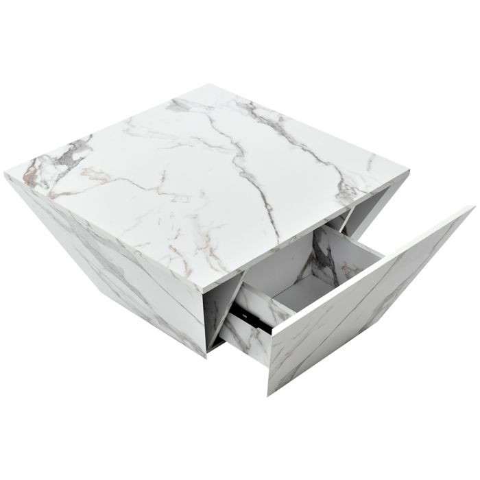 Table basse tambour moderne, table basse trapézoïdale en placage de ...