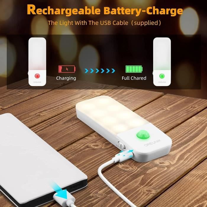 Veilleuse Led Automatique, [Lot De 2] Rechargeable Usb Lampe À ...