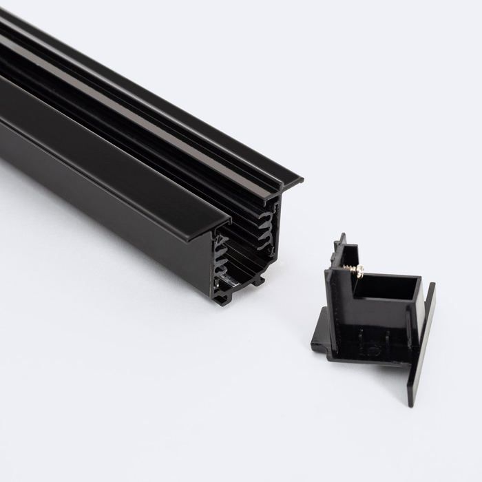 Rail Triphasé DALI Track Encastré Aluminium pour Spots LED 1 Mètre Noir ...