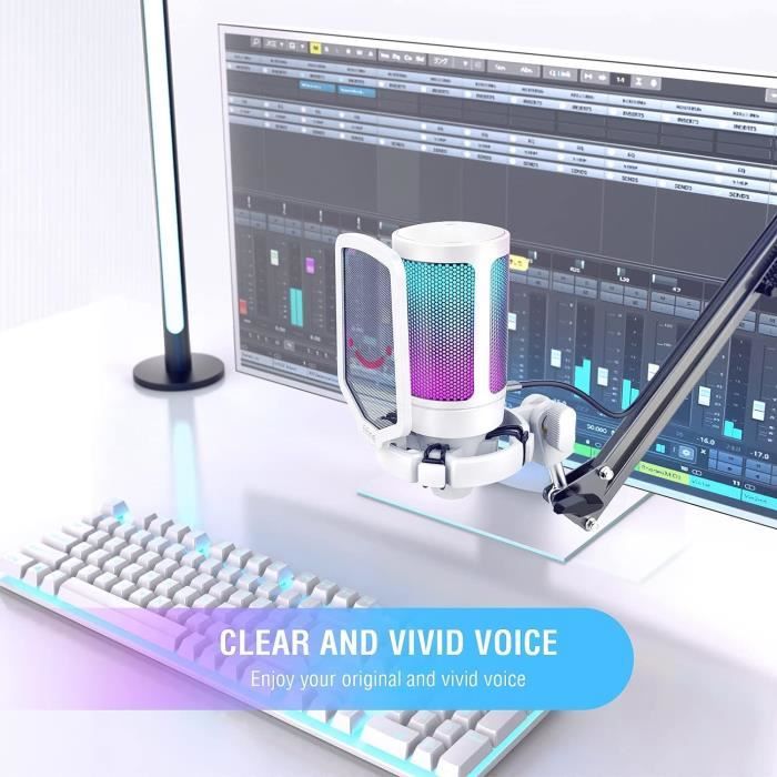 FIFINE USB Microphone Gaming RGB Condensateur Microphone pour PC PS5 ... FIFINE USB Microphone Gaming RGB Condensateur Microphone pour PC PS5 ...