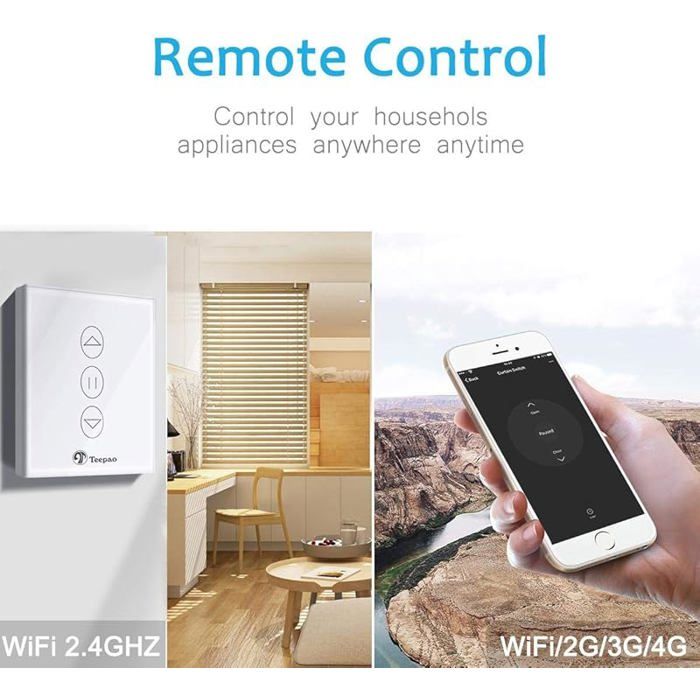 Interrupteur volet roulant WiFi intelligent avec minuterie, compatible ...