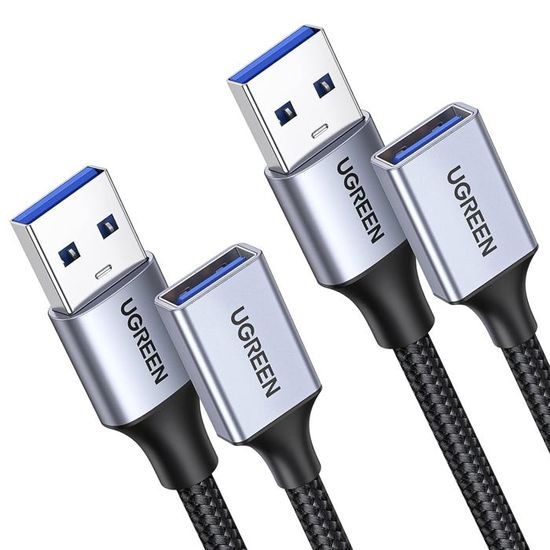 Lot De 2 Câble Rallonge Usb 3.0 5Gbps Câble Extension Usb 3.0 Mâle A ...
