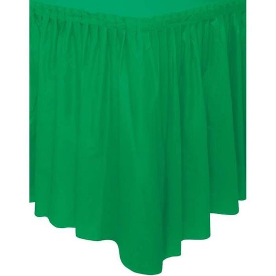 Party - 50060 - Jupe De Table En Plastique - 4,2 M - Vert Émeraude ...