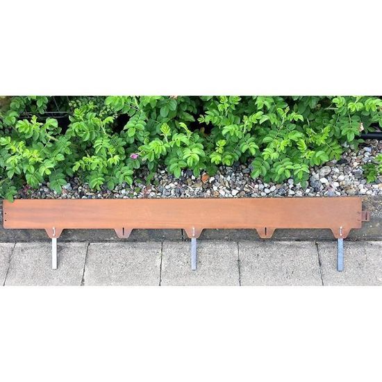 Corten Bordure de Gazon en Acier métal Longueur 1,5 m Épaisseur 2 mm Hauteur 12,5 cm A281 ...