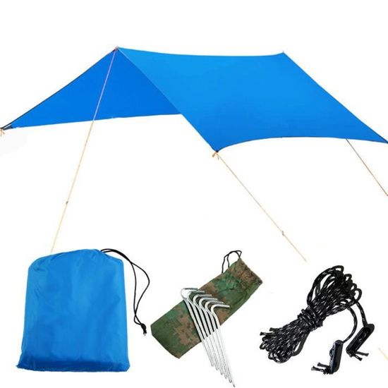 Bâche de camping - Blue - Hamac tente bâche - 3x3 m - Protection UV ...