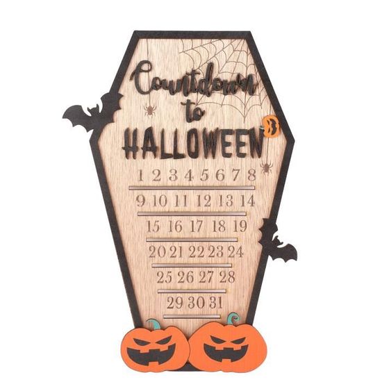 Calendrier d'Halloween en bois synthétique - Cikonielf - Compte à ...