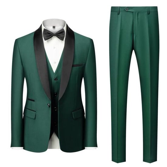 (Veste+Gilet+Pantalon+Noeud)Costume Homme Mariage Business Slim Fit ...