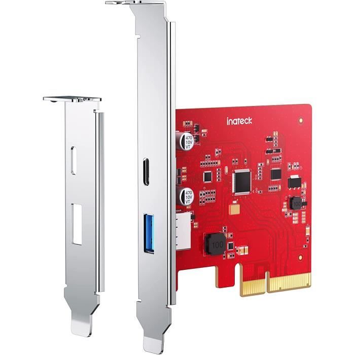 Carte PCIe vers USB 3.2 Gen 2 avec Une Bande Passante de 20 GbpsPorts ...
