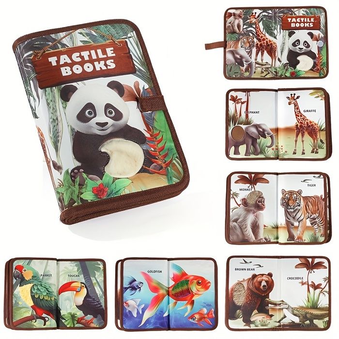 Livre tactile interactif - Polyester - Livres tactiles pour animaux ...