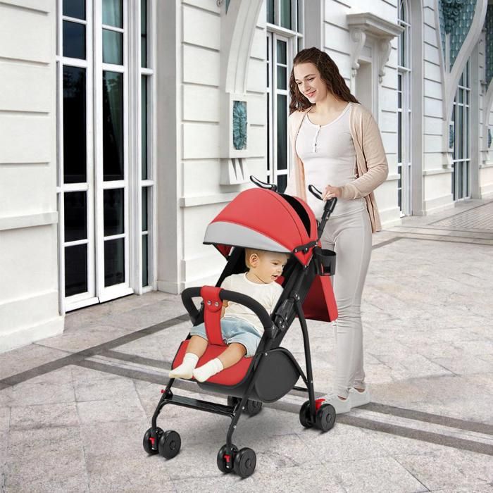 SUPFINE Poussette Pliante avec Panier de Rangement, Porte-gobelet ...