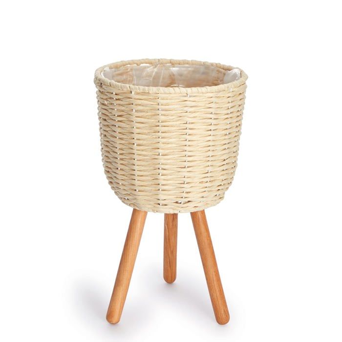 Cache-pot en osier - Paco Home - Ensemble de 2 pièces - 25x25x43.4 cm ...