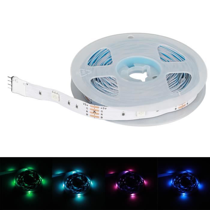 Lumières De Bande Led Rvb Bande Lumineuse Led Rvb Commande Par Bouton Lumières Led 5V Avec 3 ...