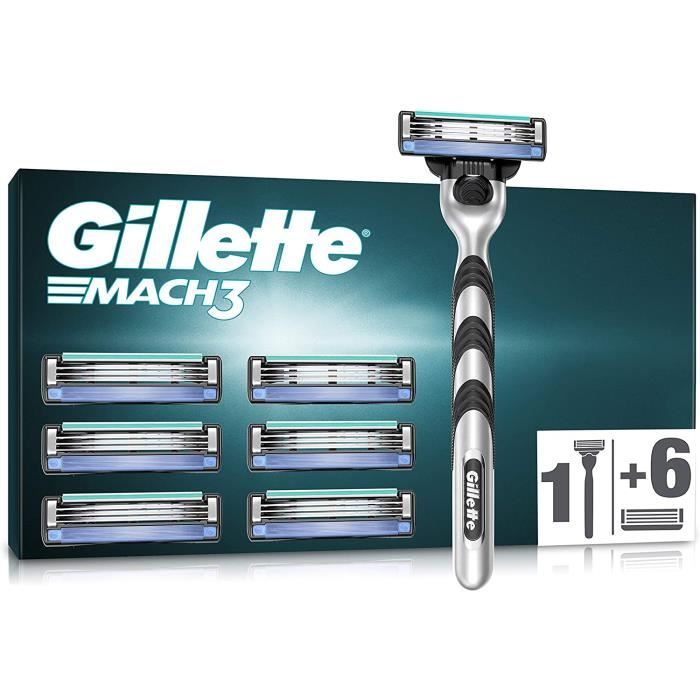 Mach3 Rasoir Homme Dotés de Lames Plus Résistantes Que L‘acier + 6 ...