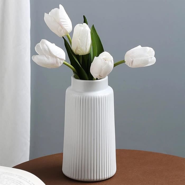 Vase Céramique Blanc Pour Fleur – Petit Vases Blancs Pour Pampa Et ...