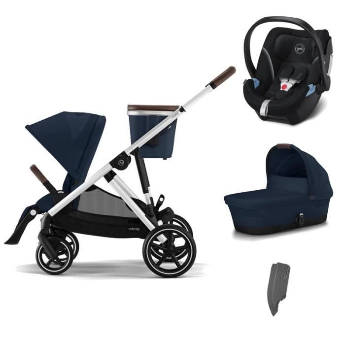 CYBEX - Poussette TRIO Gazelle S Silver Nacelle Ocean Blue ATON 5 Deep ...
