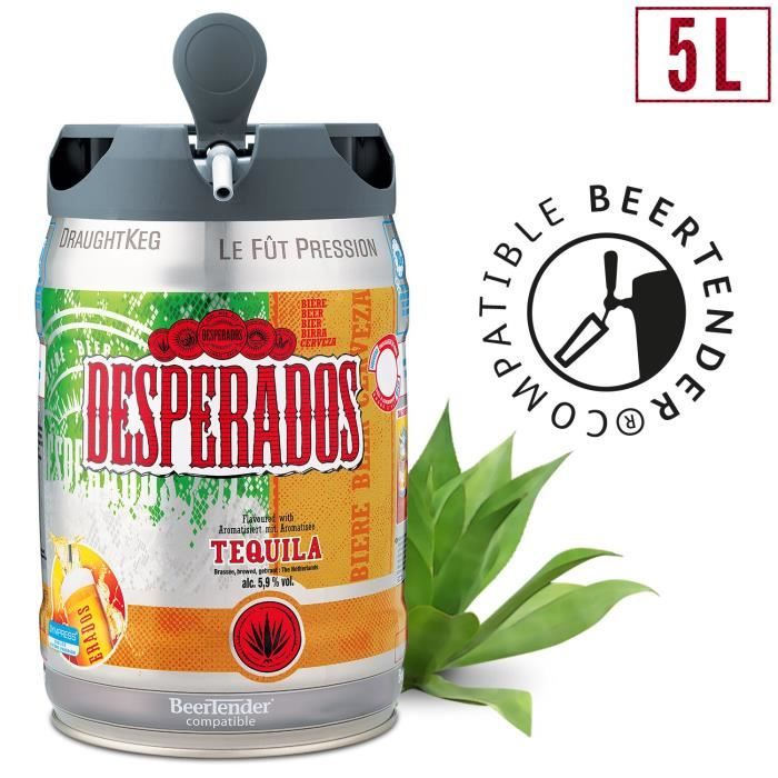 Desperados Tequila Bière blonde - Fût 5L compatible Beertender - La ...