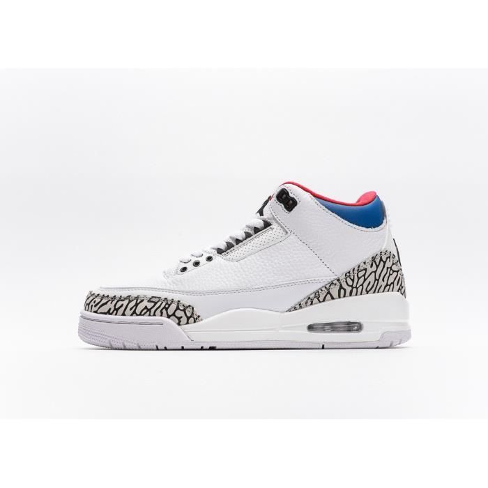 Air Jordan 3 High Baskets Homme Et Femme Blanc gris - Cdiscount Chaussures