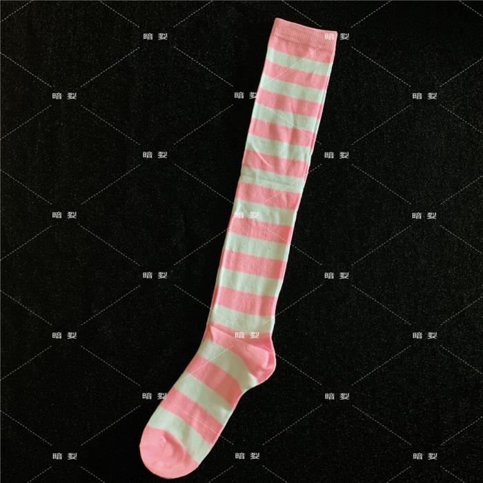 Bas,Chaussettes japonaises à rayures bleues, blanches, violettes et ...