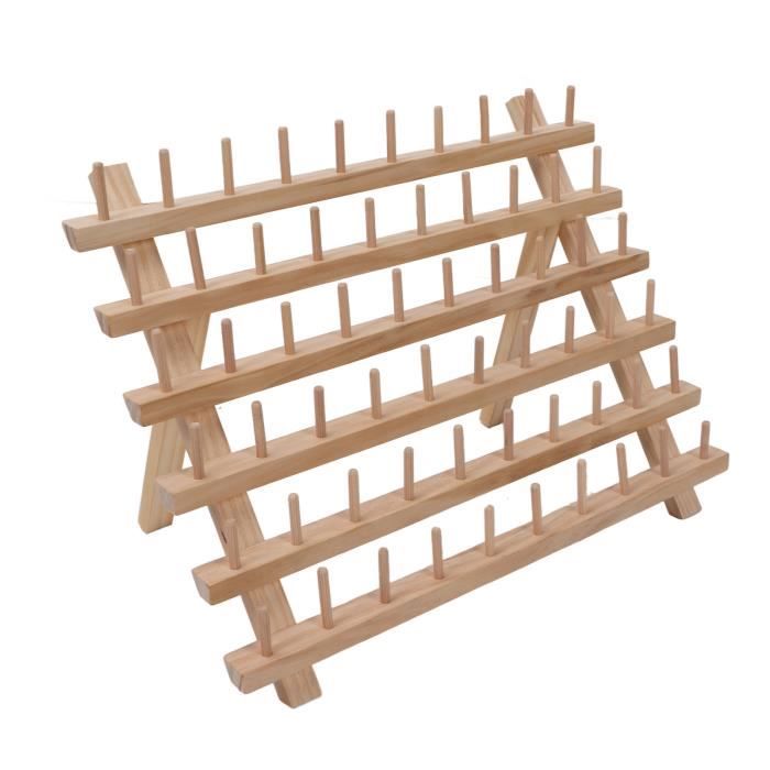 Qiilu organisateur de porte-fil 60 bobines porte-fil en bois bricolage ...