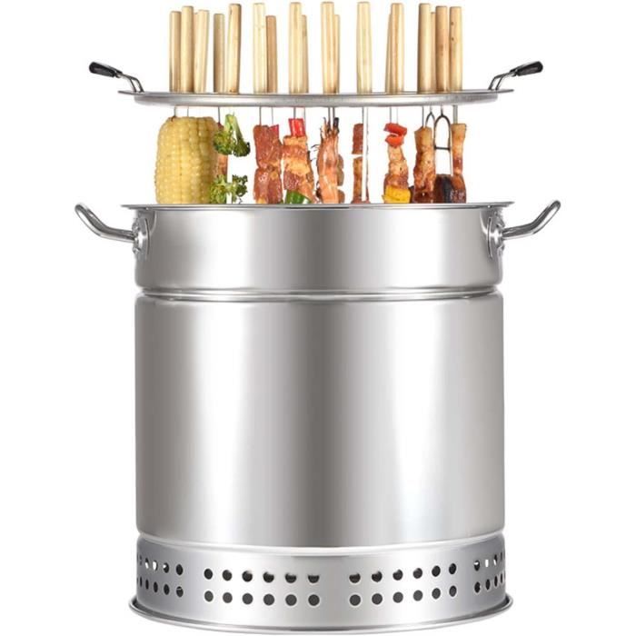 Barbecue À Charbon De Bois Vertical Portable Baril Grill Outdoor Indoor ...