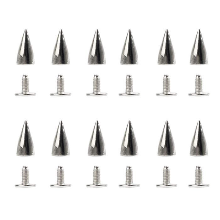 Cône métallique 100pcs Punk Boutons Vis À Vis Spike Cone Rivet Attache ...
