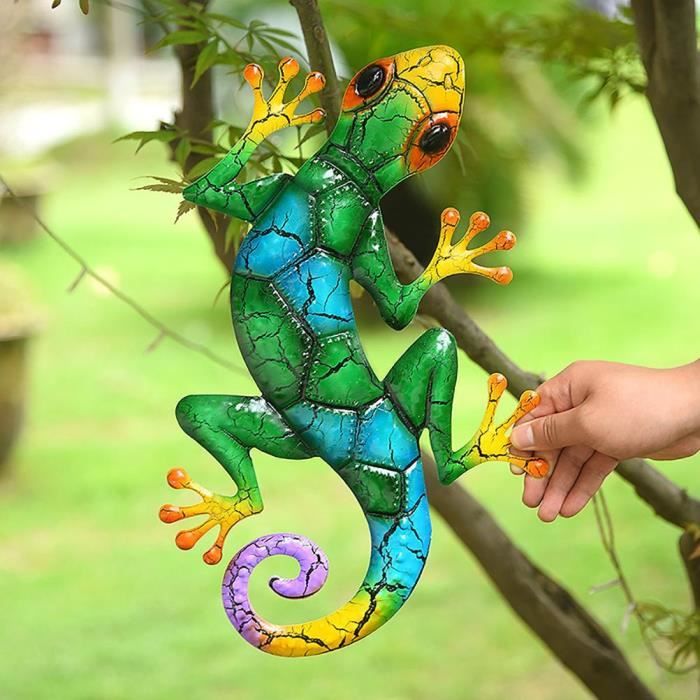 VINGVO Statue de Gecko en Métal Sculpture d'insecte Décoration Gecko ...