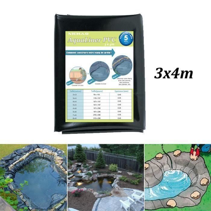 MT-4m x 3m Bâche Bassin Anti-infiltration en PVC Pour Pisciculture ...