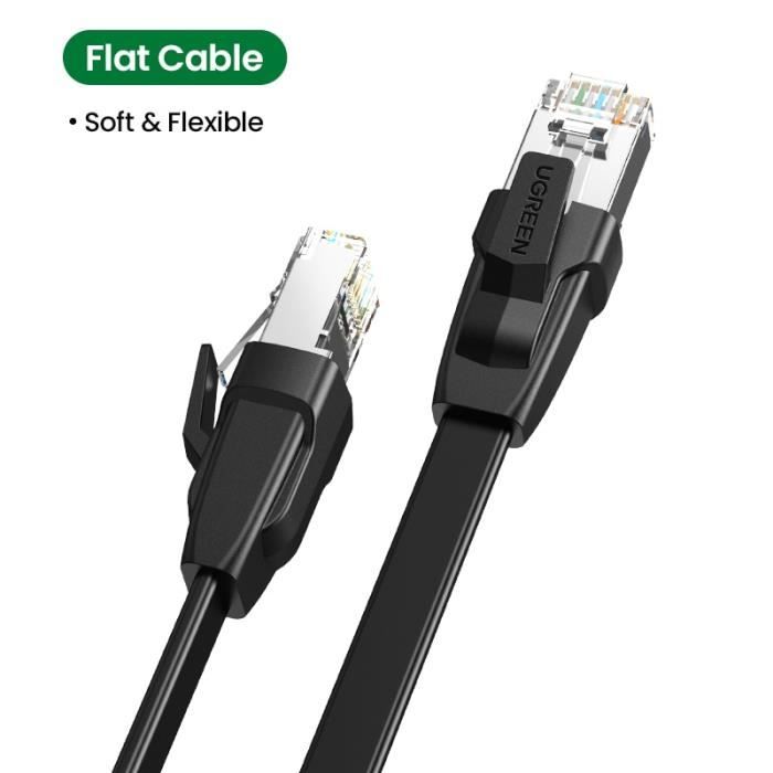 Soft Flat Cable-2m -UGREEN Câble Ethernet CAT8 40Gbps 2000MHz CHAT 8 ...