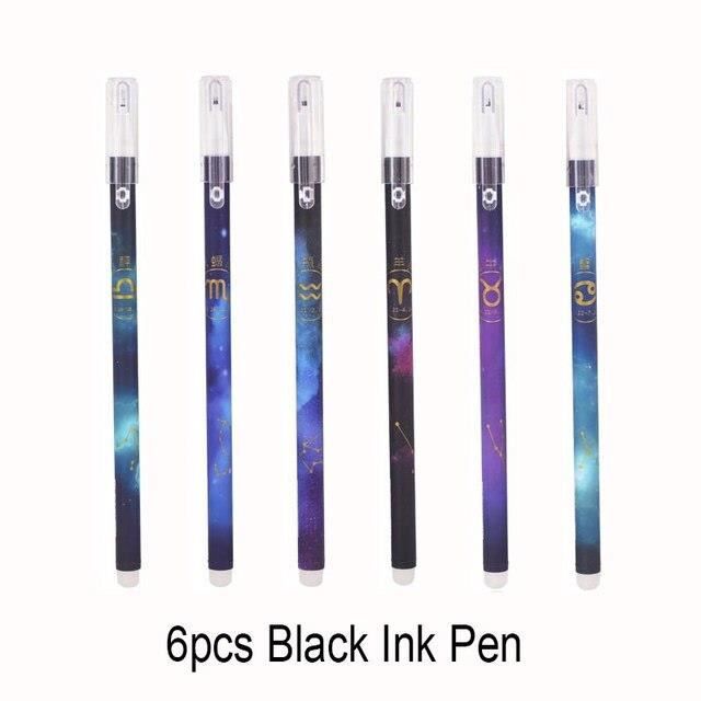 STYLO,6 Black Ink Pen 002--Ensemble de stylos Gel effaçables, tiges ...