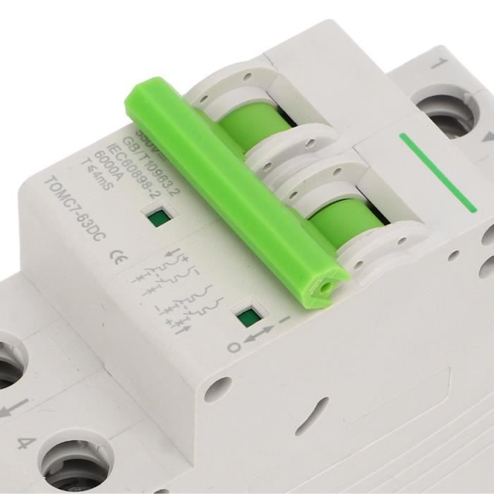 Cikonielf Disjoncteur PV solaire Disjoncteur de système PV solaire Miniature DC550V Interrupteur ...